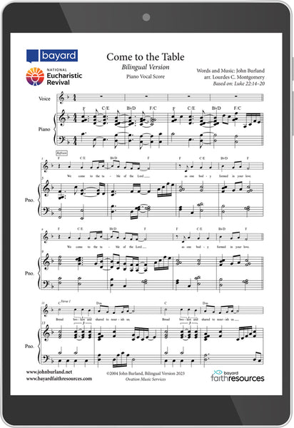 Come to the Table—Free Sheet Music | Bayard Faith Resources