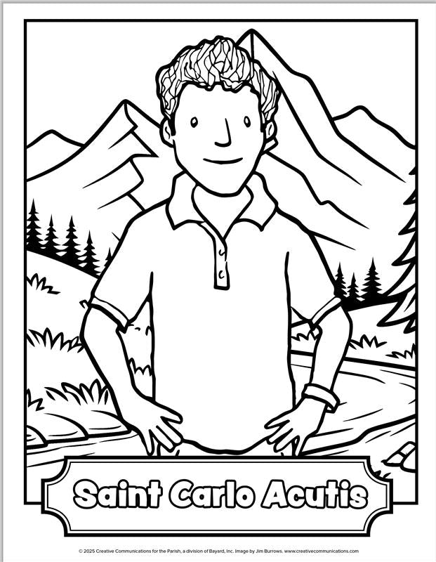 Carlo Acutis Coloring Sheet (Digital) – Bayard Faith Resources